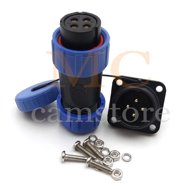 SP21 IP67 4PIN Waterproof Connector Plug Socket,4Pin Industrial Power ...