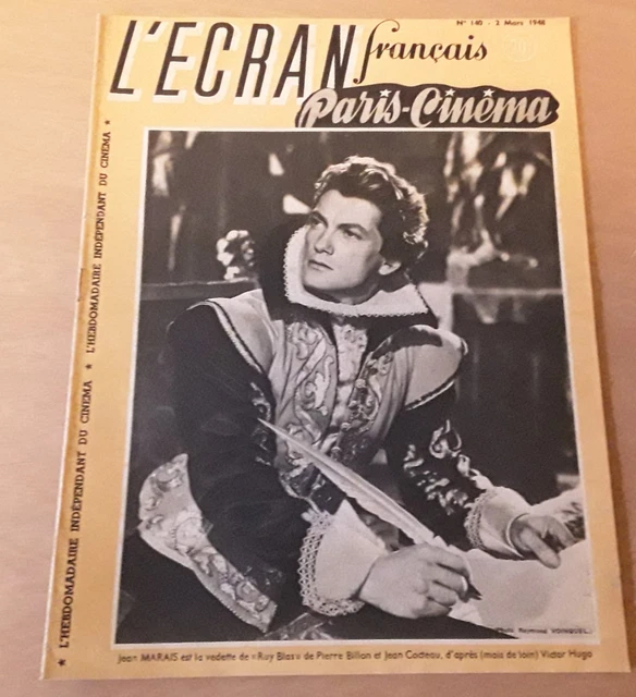 L'ÉCRAN FRANÇAIS N°140 1948 Jean Marais Ruy Blas Dominique Blanchar EUR ...