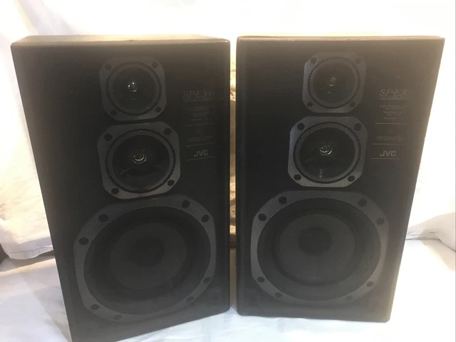 VINTAGE JVC SP-E300 Bke Speakers 8 Ohms Untested Please See Description ...