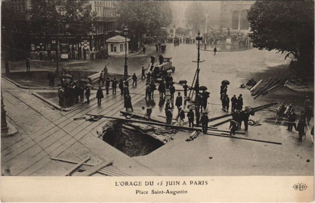 CPA PARIS ORAGE DU 15 JUIN Place St-Augustin (999258) EUR 5,99 ...