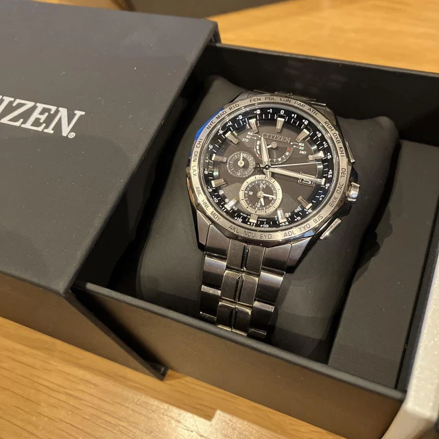 CITIZEN ECO-DRIVE AT9096-57E Radio-Pilotée Titane Blk SLV Solaire ...