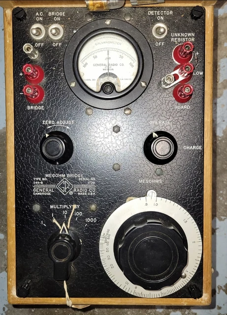 GENERAL RADIO CO. Megohm Bridge Type 544-B & Power Supply Type 544-P3 ...
