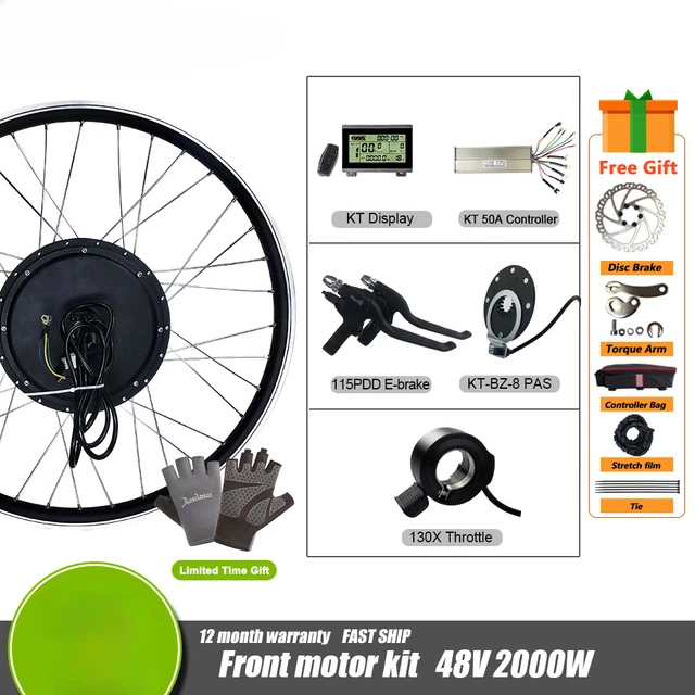48V 2000W E-BIKE Bicicleta Front Drive Brushless Gearless Motor ...