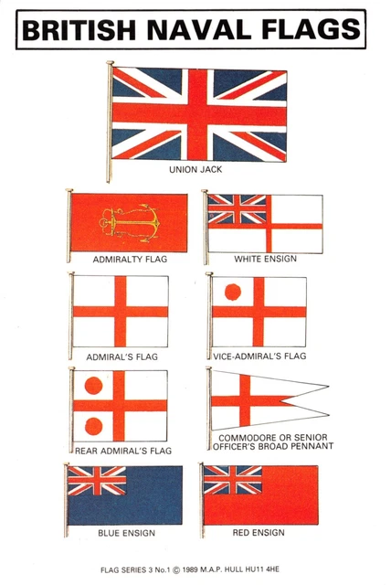 MARINE ART POSTER Postcard British Naval Flags Large Size Very Gd Mint £3.75 - PicClick UK