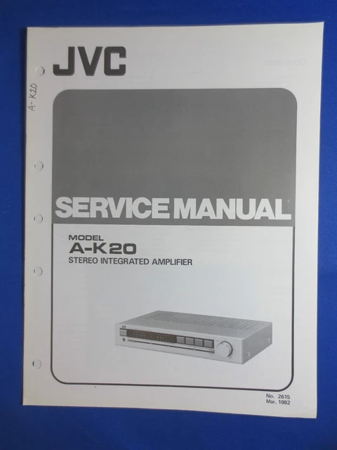 JVC A-K20 INTEGRATED Amplifier Service Manual Amp Original Factory ...