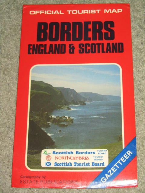 BORDERS ENGLAND & Scotland Official Tourist Map by Estate Publications ...