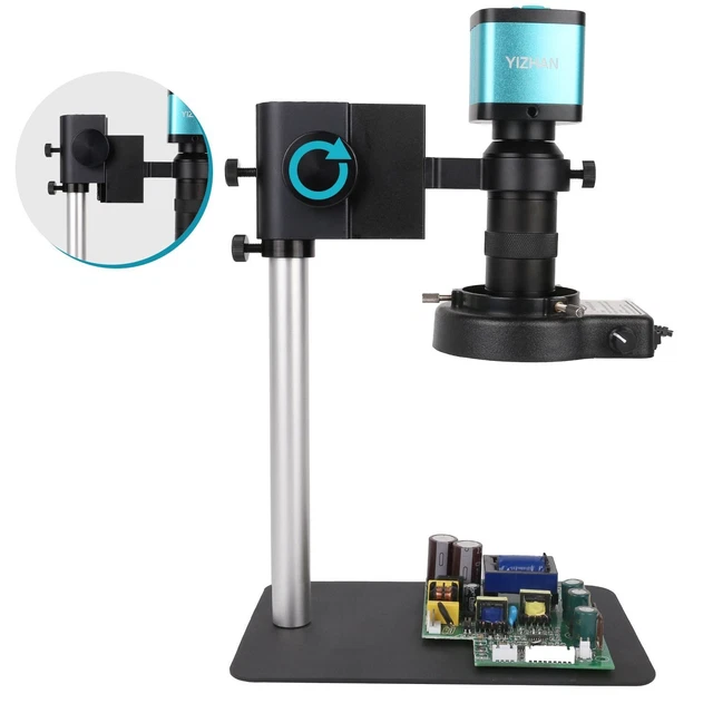 DIGITAL MICROSCOPE SET 130X C Mount 4K 48MP HDMI USB 60FPS Industrial ...