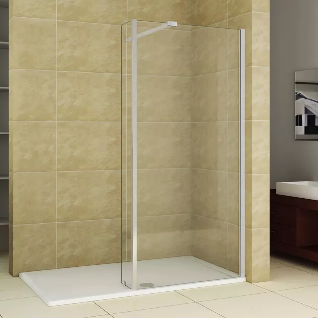 Walk In Wet Room Shower Enclosure 1900 Screen 8mm Glass Panel Flipper