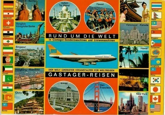 POSTKARTE / POSTCARD Werbekarte Gastager-Reisen - verschied. Ansichten ...