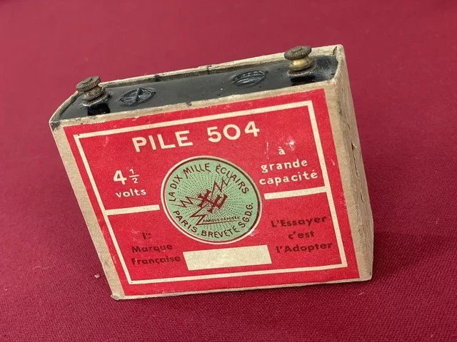 BATTERY 504 LA Dix Mille Lighting antique 4 1/2 volts Paris FR £30.84 ...