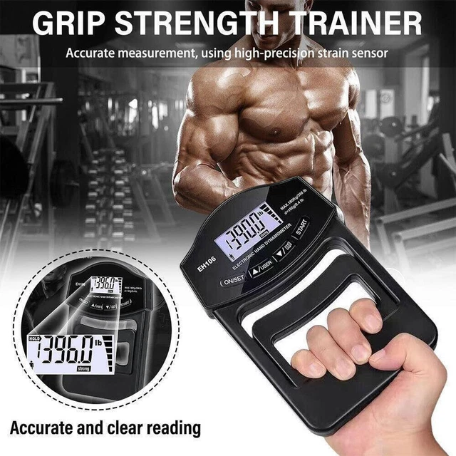 GRIP STRENGTH TESTER 396Lbs/180Kg Digital Hand Dynamometer Grip ...