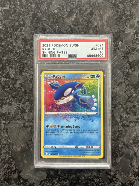 KYOGRE AMAZING RARE #021/072 PSA 10 Shining Fates Gem Mint Pokemon ...