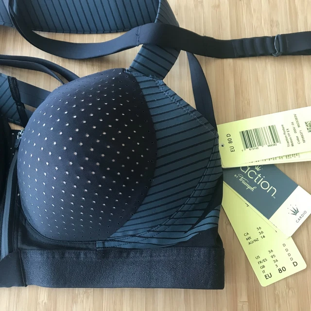 TRIUMPH TRIACTION POSTURE Motion Sport Bra 36D (EU 80D) RRP £90, black ...