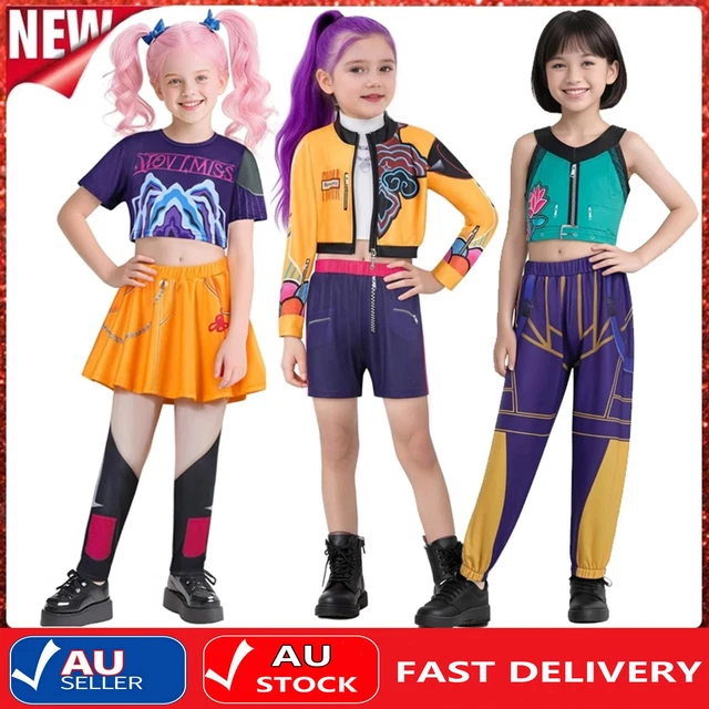 KIDS GIRLS K-POP Demon Hunters Rumi Mira Zoey Cosplay Costume Book Week ...