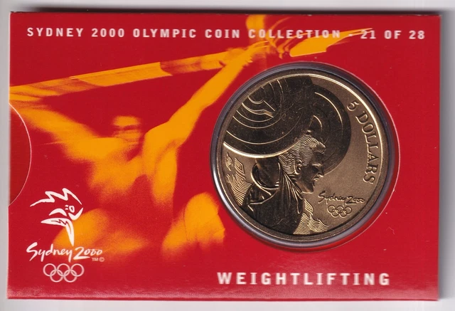 AUSTRALIAN: 2000 $5 Sydney Olympic Coin Collection Coin Weightlifting ...