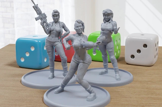 TANK GIRLS- 3D Printed Minifigures for Post Apocalyptic Miniature ...