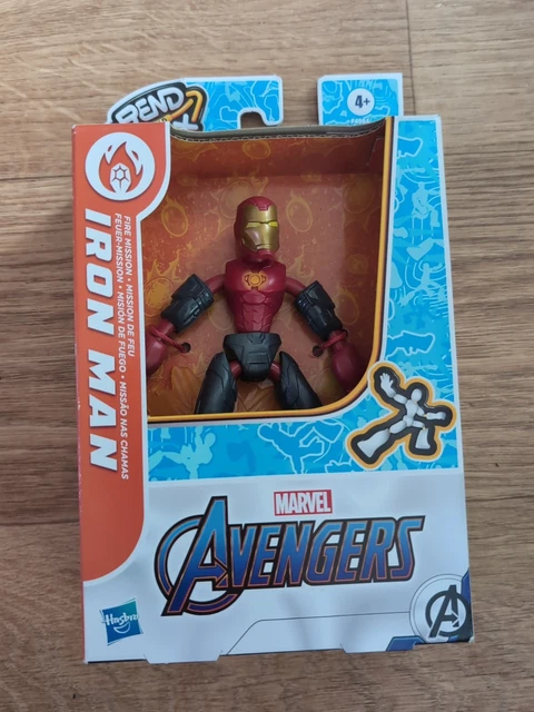 AVENGERS BEND AND Flex Iron Man Fire Mission Action Figure Bendable Toy ...