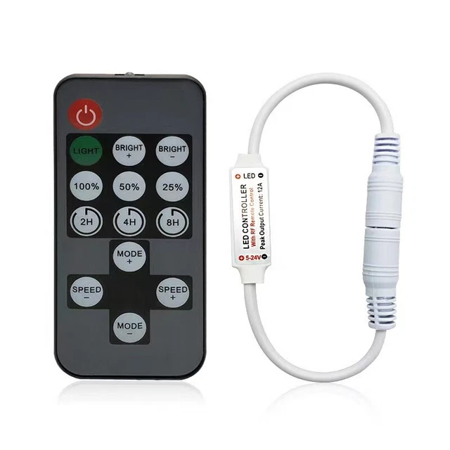 5-24V 14KEYS RF LED Strip Controller Mini Dimmer RF Remote 5050 LED ...