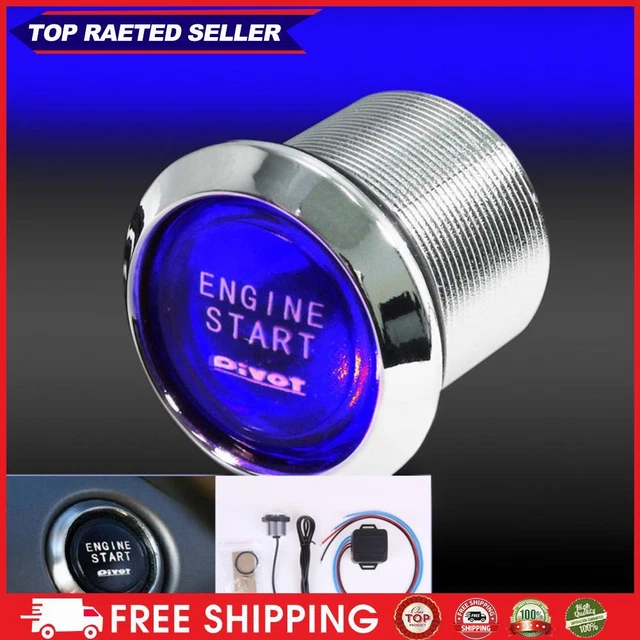 VEHICLE START PRESS Button Push Switch Ignition Starter Blue Light £8. ...