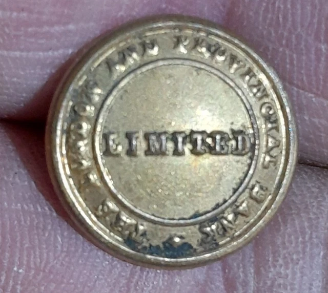 ANTIQUE LIVERY BUTTON late 1800's The London & Provincial Bank Limited ...