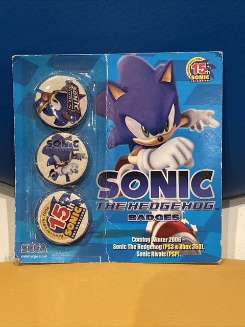 SONIC THE HEDGEHOG 15th Anniversary Mini Badge Set Rare Promo £20.00 ...