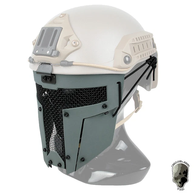TMC PAINTBALL MASK Full Face Mesh SPT Airsoft Mask Steel FAST Helmet ...