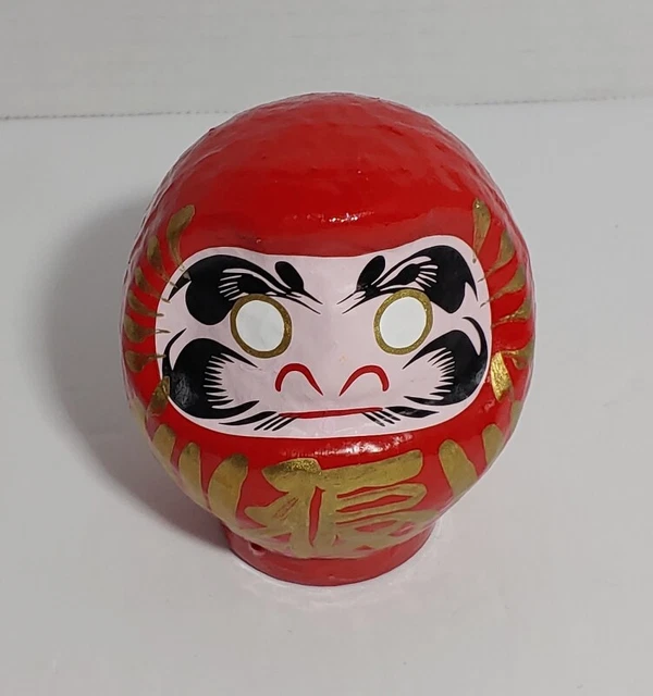 TRADITIONAL JAPANESE DARUMA Figurine Doll Red Good Luck Talisman $15.00 ...