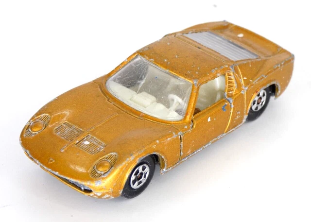 MATCHBOX LAMBORGHINI MIURA No33 Toy Car Gold Vintage Superfast Model ...