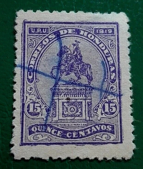 HONDURAS:1922 FRANCISCO MORAZAN Monument - Stamp of 1919 wit ...
