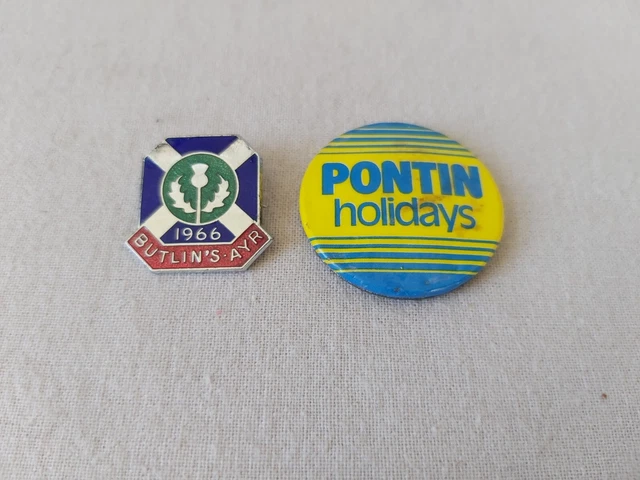 OLD ORIGINAL BUTLINS badge Ayr 1966 And Pontins Pin Badge £9.95 ...