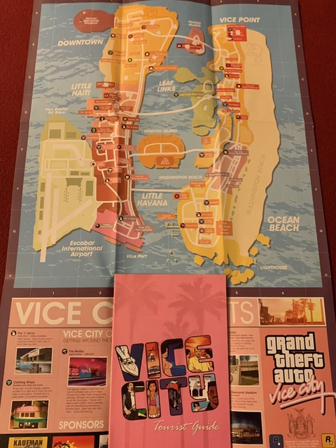GRAND THEFT AUTO - Vice City - instruction Book + Poster/Map - NO GAME ...
