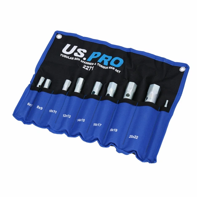 METRIC BOX SPANNER Wrench Tubular Torque Bar Set Plug Sockets 8pc 6 ...