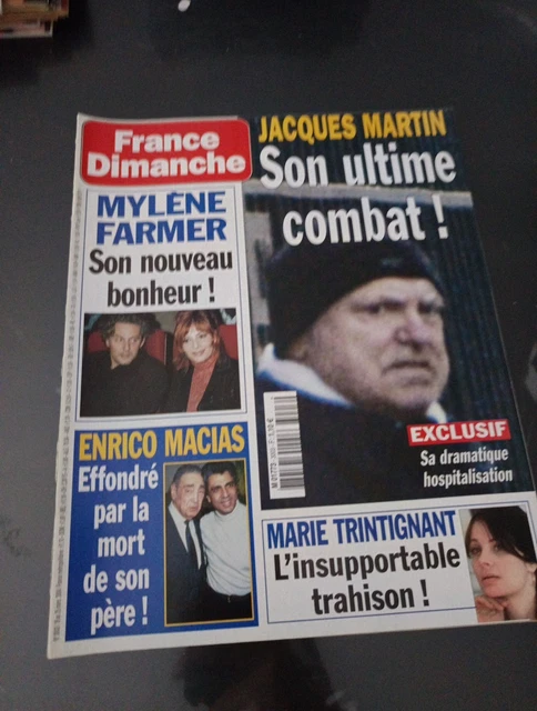 MAGAZINE FRANCE DIMANCHE 3003, 19/03/2004: Mylène Farmer, Johnny Hallyday... EUR 4,99 - PicClick FR