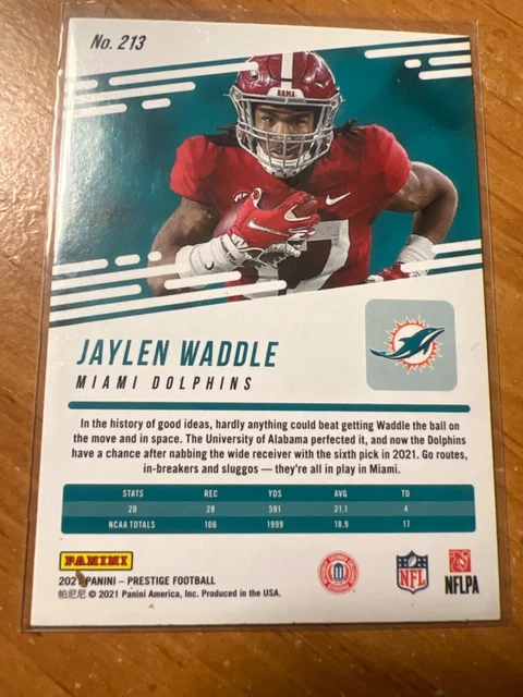 Jaylen Waddle Rc 2021 Prestige 213 Miami Dolphins Alabama Crimson