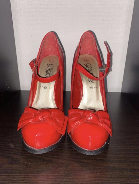 RED NEW LOOK patent platform stiletto heel £30.00 - PicClick UK