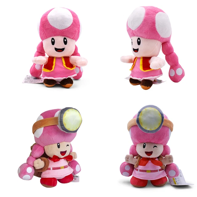 SUPER MARIO PLUSH Toy Pink Mushroom Sister Soft Cuddly Limited Edition ...