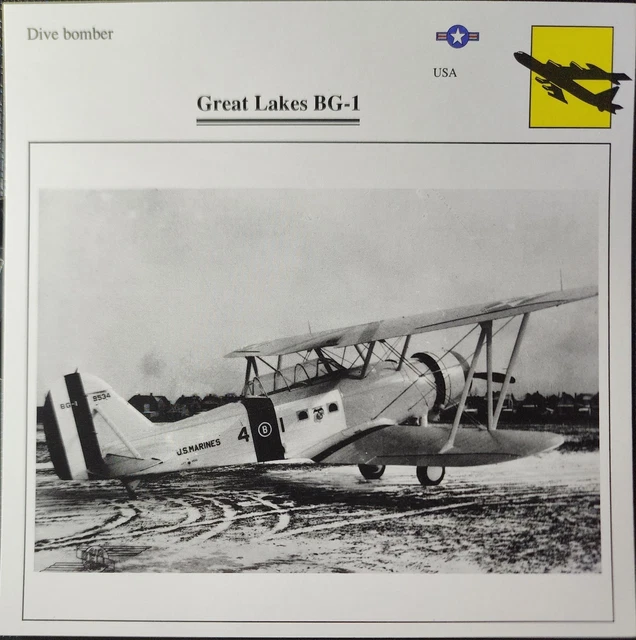 GREAT LAKES BG-1 BG 1 BG1 Picture Original Vtg Aircraft Info Collector ...
