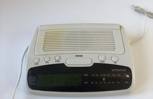 VINTAGE HITACHI RADIO and Alarm Clock Model KC 08 Retro £9.99 - PicClick UK