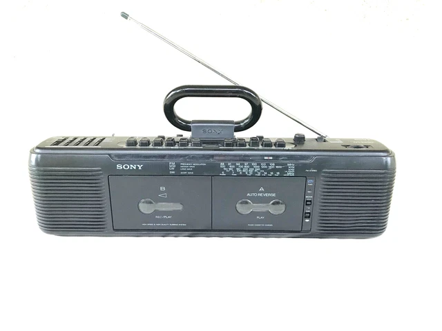 RARE SONY CFS-EW60L Double Cassette Auto Reverse FM LW AM SW Boombox ...