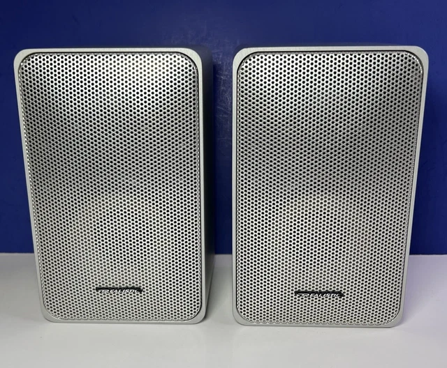 VINTAGE REALISTIC 40W Minimus 7 Silver Metal Book Shelf Speakers JAPAN ...