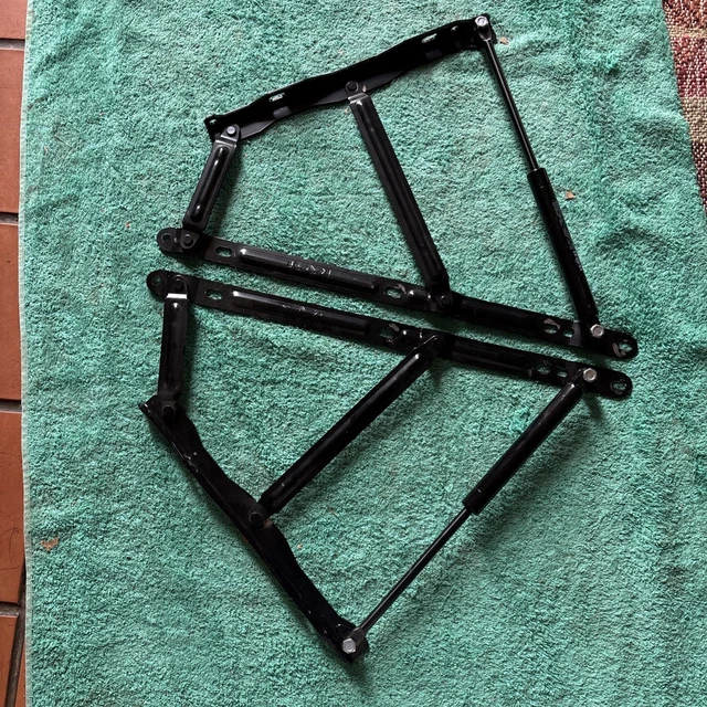 2 X OTTOMAN Storage Bed Lift Up Hinge Mechanism and Gas Struts 1200N £ ...