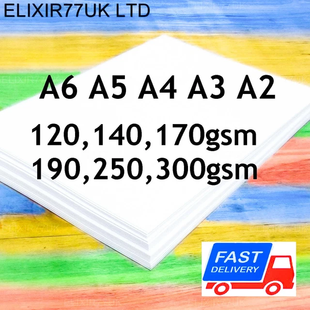 A2 A3 A4 A5 A6 WHITE CARD MAKING STOCK BLANK PAPER CRAFT DECOUPAGE 250gsm 300gsm £1.89 - PicClick UK