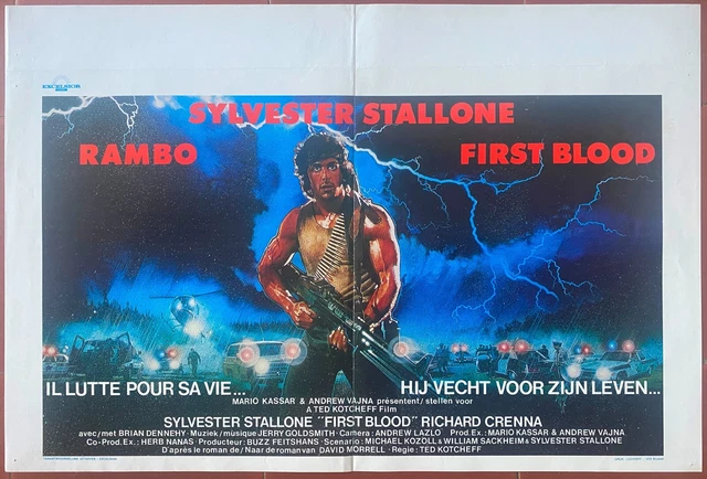 AFFICHE BELGE RAMBO FIRST BLOOD Ted Kotcheff SYLVESTER STALLONE 37x54cm ...