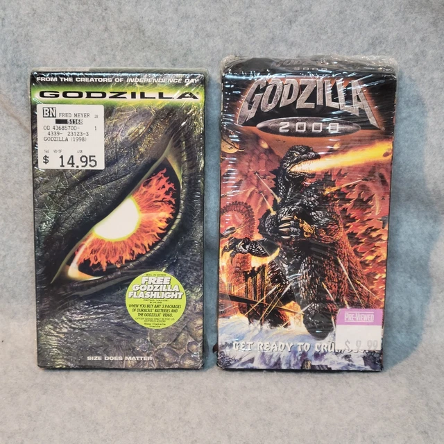 GODZILLA & GODZILLA 2000 VHS Lot Excellent Condition W Flashlight ...