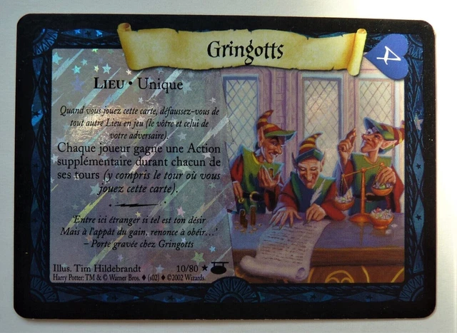 CARTE TCG HARRY POTTER Gringotts - 10/80 -HOLO BRILLANTE -WIZARDS 2002 ...