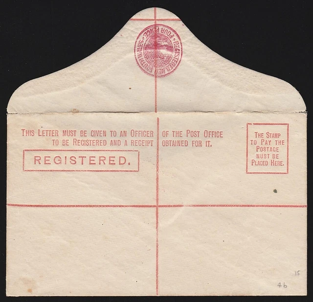NEW SOUTH WALES Registered Envelope 1889 QV 4d, size 145x88mm. H&G C4b ...