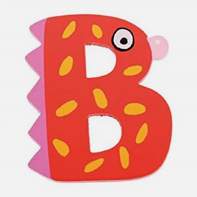 DOOR SIGN LETTER B Label Cute Kids Room Wooden Red Ben Becky Barry ...