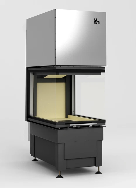 KAMINEINSATZ 🟡 VHB Heizeinsatz Ofen Kamin Holzofen VOLCANO 3PLUh B 11KW ...