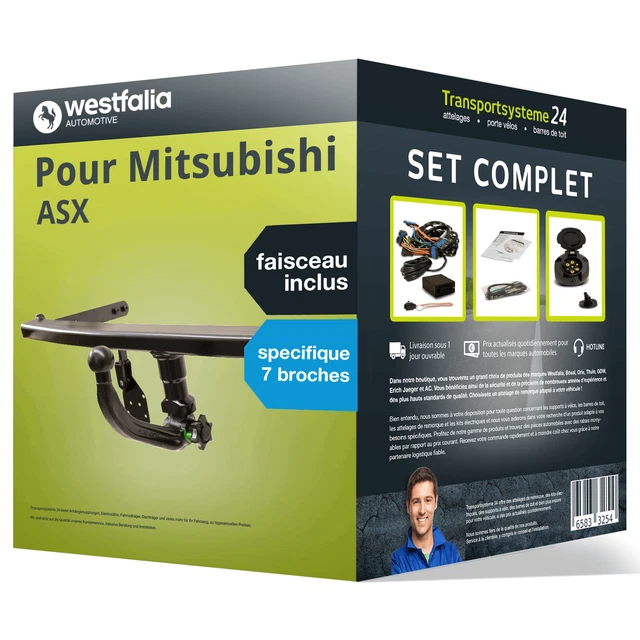ATTELAGE AMOVIBLE WESTFALIA pour Mitsubishi ASX 10- avec Faisceau sp. 7 ...