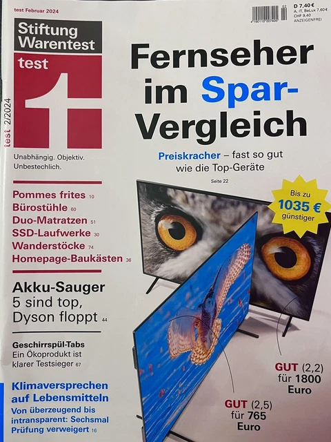 STIFTUNG WARENTEST TEST 02/2024 Heft Februar 2024 EUR 1,90 - PicClick DE